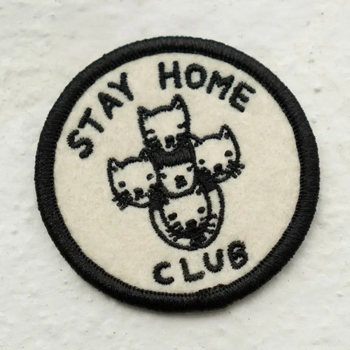 Stay Home Club Logo Felt Sticky Patch - Kuriosities