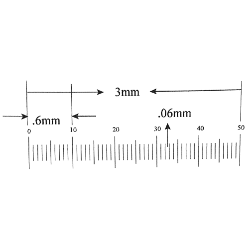 KR2226 Ruler Reticle Vertical 3mm in 50 Divisions
