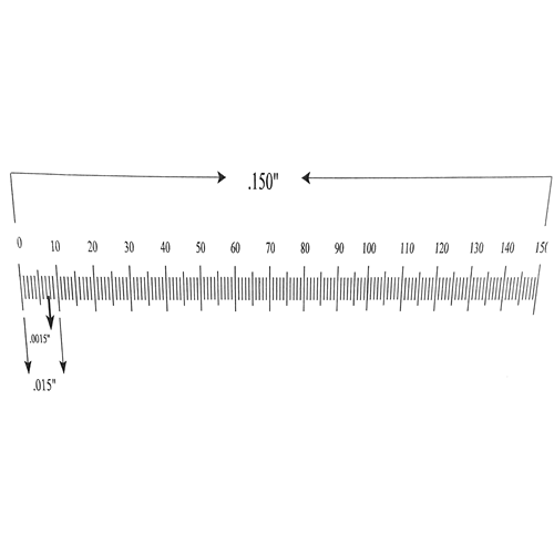 KR2242 Ruler Reticle 0.150" in 150 Divisions