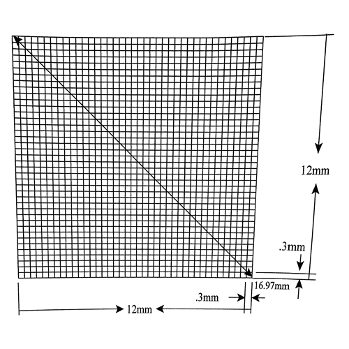 KR476 Grid Reticle 1,600 Squares 12mm x 12mm