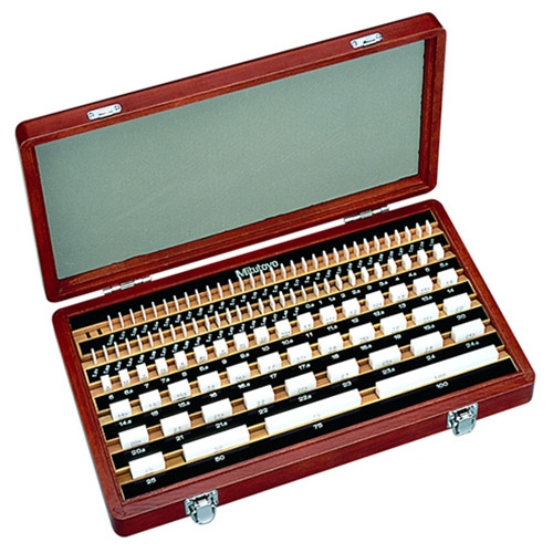 Mitutoyo Rectangular CERA Metric Gage Block Set, 1mm Base, 103 Blocks