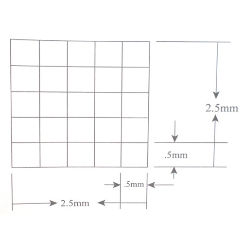 KR426 Grid Reticle 25 Squares 2.5mm x 2.5mm