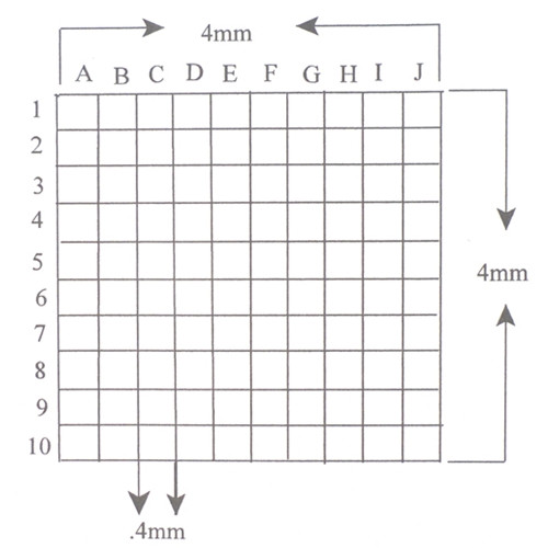 KR448 Grid Reticle 100 Squares 4mm x 4mm