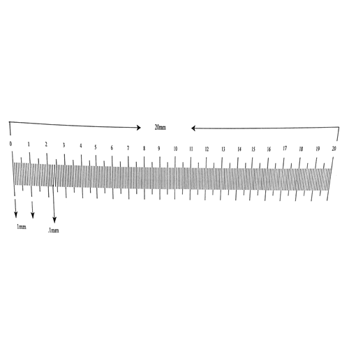 KR215 Ruler Reticle 20mm in 200 Divisions