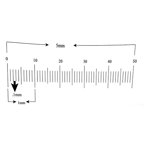 KR222 Ruler Reticle 5mm in 50 Divisions