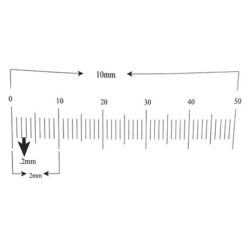 KR229 Ruler Reticle 10mm in 50 Divisions