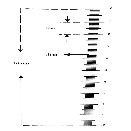 KR235 Ruler Reticle 0.1mm in 100 Divisions