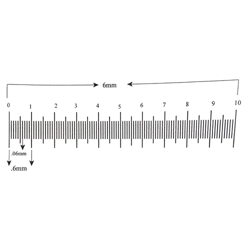 KR249 Ruler Reticle 6mm in 100 Divisions