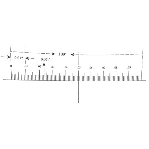KR251 Ruler Reticle 0.100" in 100 Divisions with Crossline