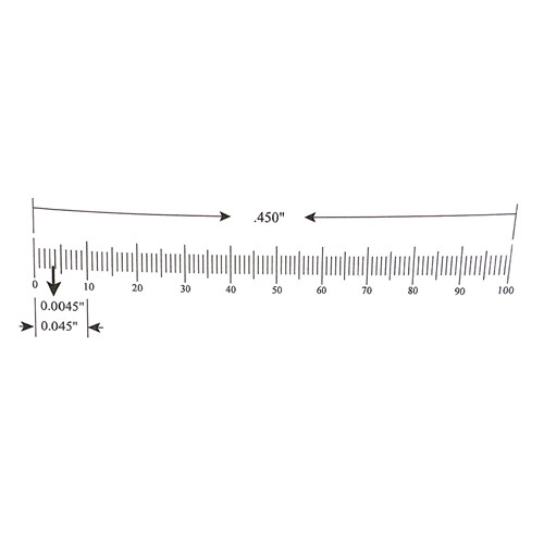 KR259 Ruler Reticle 0.450" in 100 Divisions