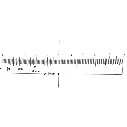 KR267 Ruler Reticle 10mm in 200 Divisions with crossline