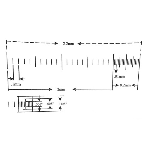 KR292 Ruler Reticle 2.2mm in 40 Divisions