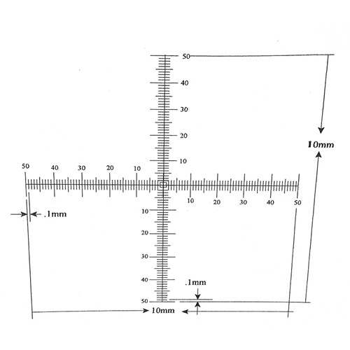 KR613 Crossed Scale Reticle 10mm 100 Divisions