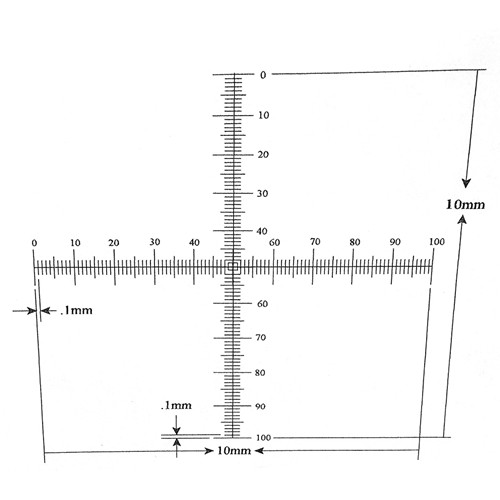 KR613 Crossed Scale Reticle 10mm 100 Divisions