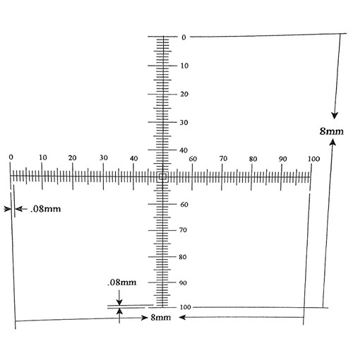 KR632 Crossed Scale Reticle 8mm 100 Divisions