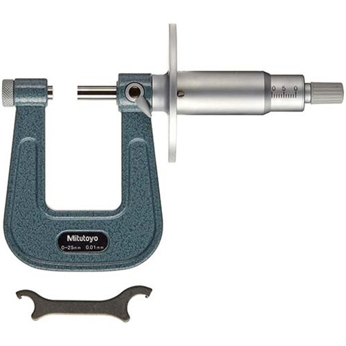 Mitutoyo Dial Sheet Metal Micrometer 0-25mm Spherical Anvil Flat ...