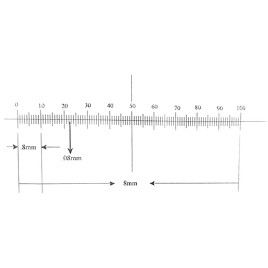 KR297 Ruler Reticle 8mm in 100 Divisions