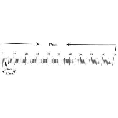 KR2257 Ruler Reticle 17mm in 100 Divisions