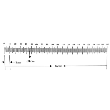 KR2258 Ruler Reticle 16mm in 200 Divisions