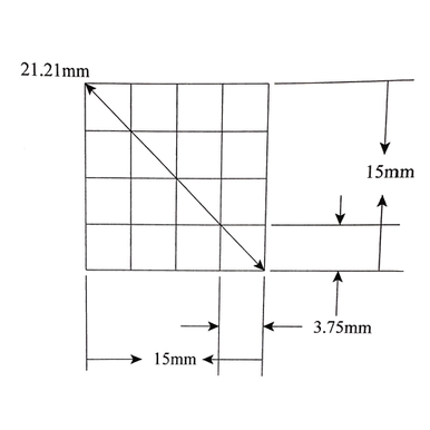 KR485 Grid Reticle 16 Squares 15mm x 15mm