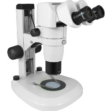 Common main objective stereo zoom microscope on LED lighted track stand ...