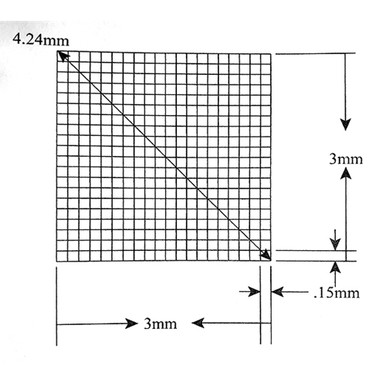 Grid Reticle 3mm x 3mm in 400 Squares