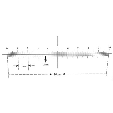 KR257 Ruler Reticle 10mm in 100 Divisions with Crossline