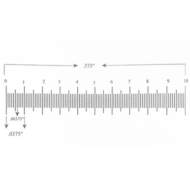 KR285 Ruler Reticle 0.375" in 100 Divisions