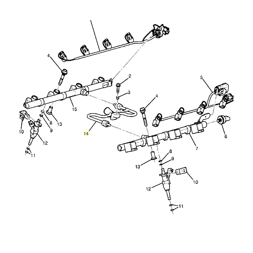 LT4 High Pressure Intermediate Fuel Line