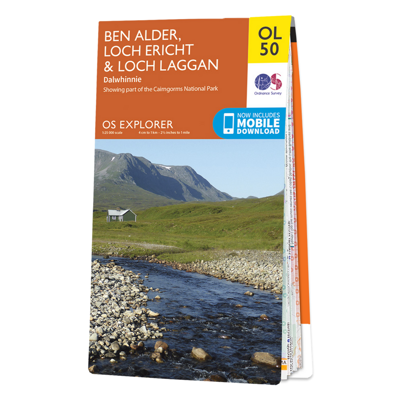 OS Map of Ben Alder, Loch Ericht & Loch Laggan - Hillgear