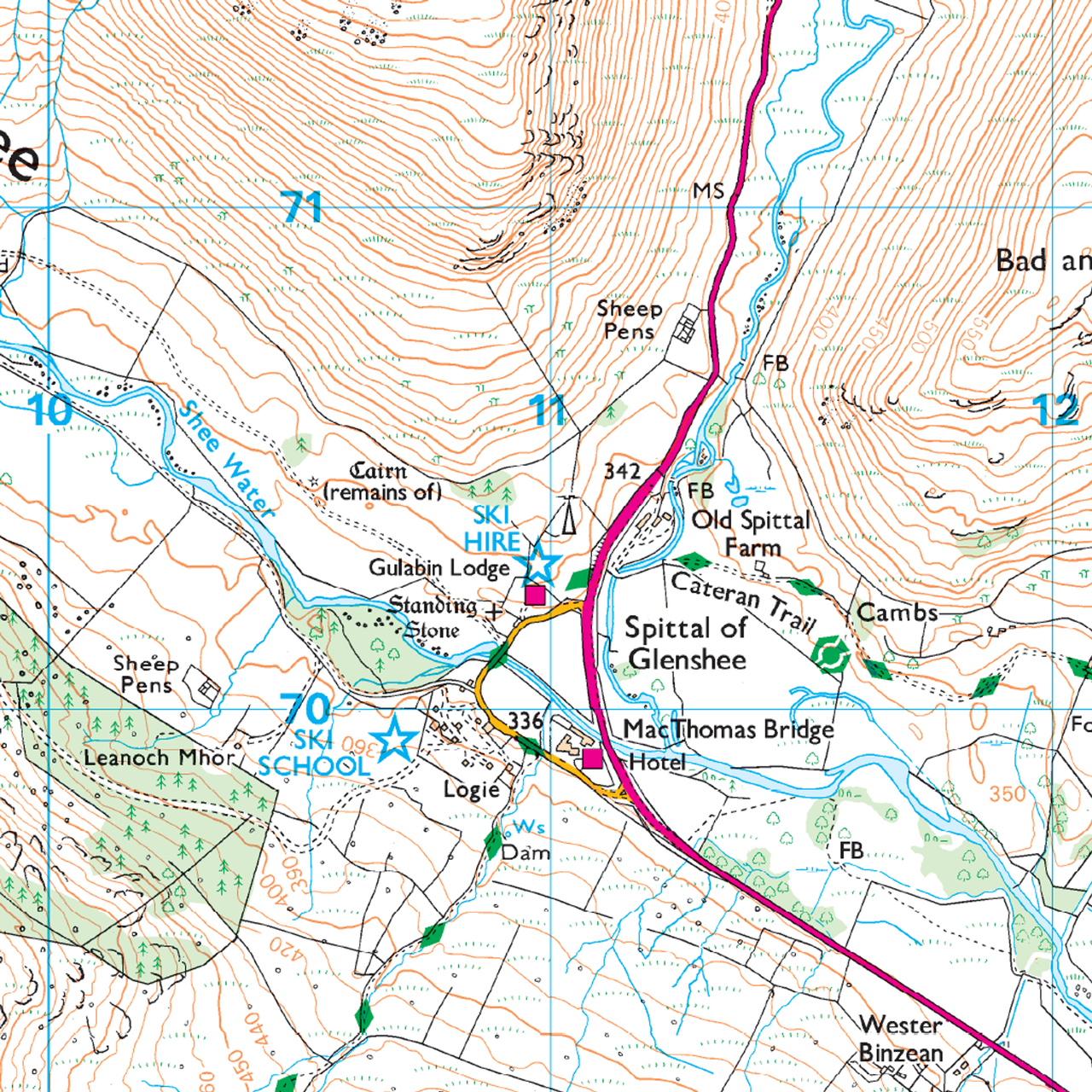OS map of Glen Shee and Braemar OL52 - Hillgear