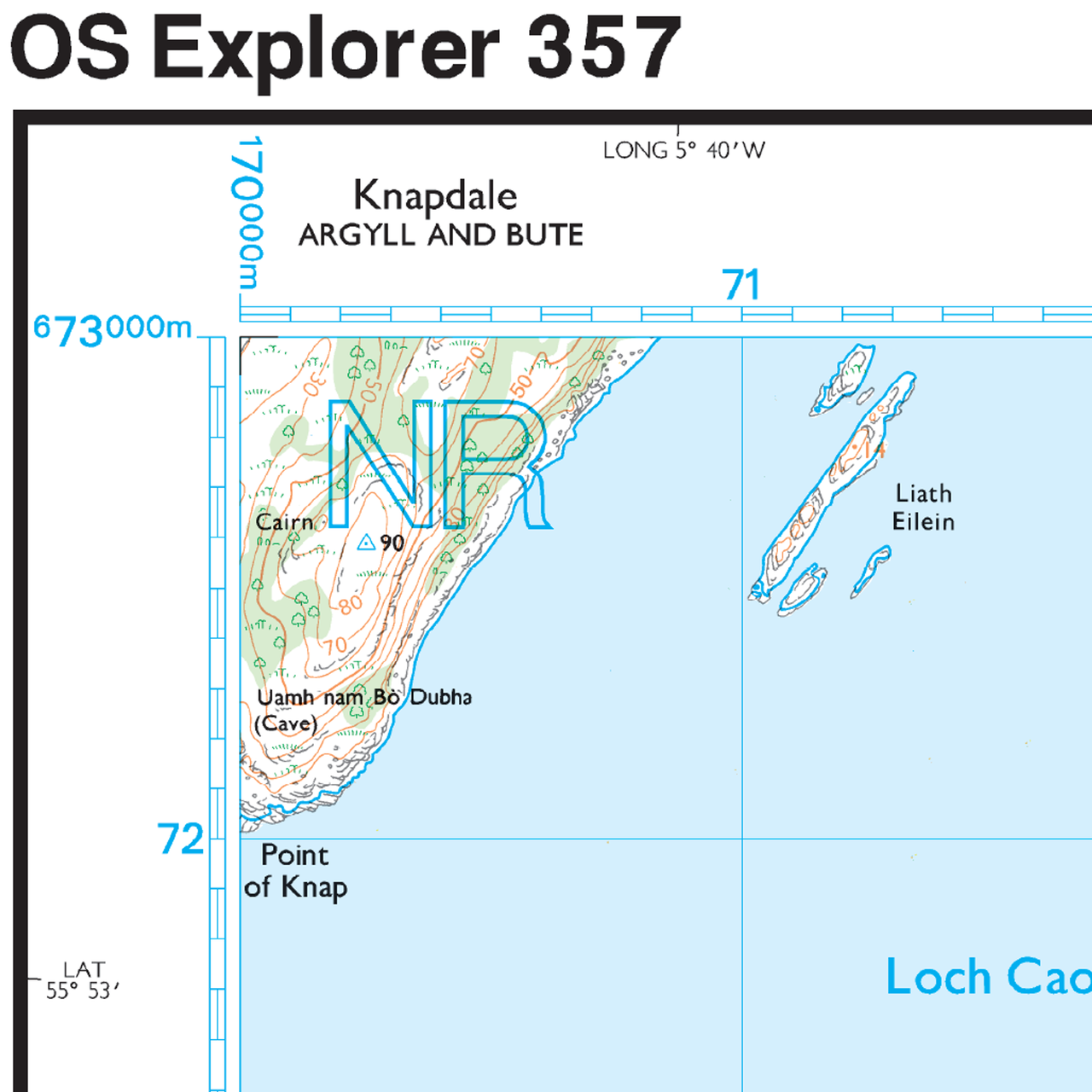 OS Map of Kintyre North - Hillgear