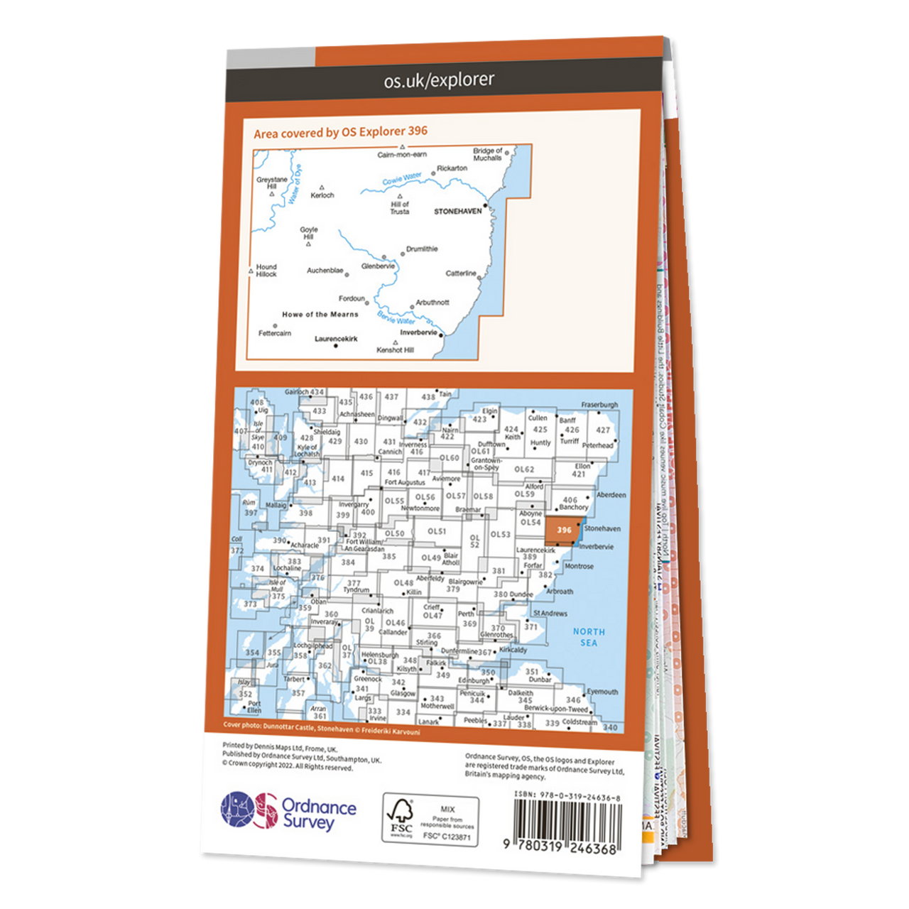 OS Map of Stonehaven, Inverbervie & Laurencekirk - Hillgear