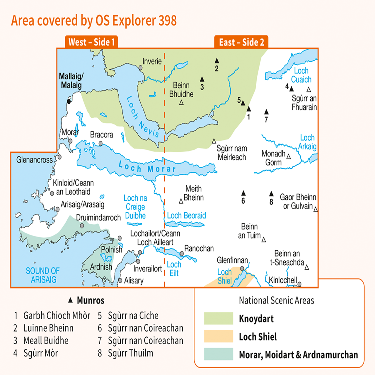OS Map of Loch Morar & Mallaig - Hillgear