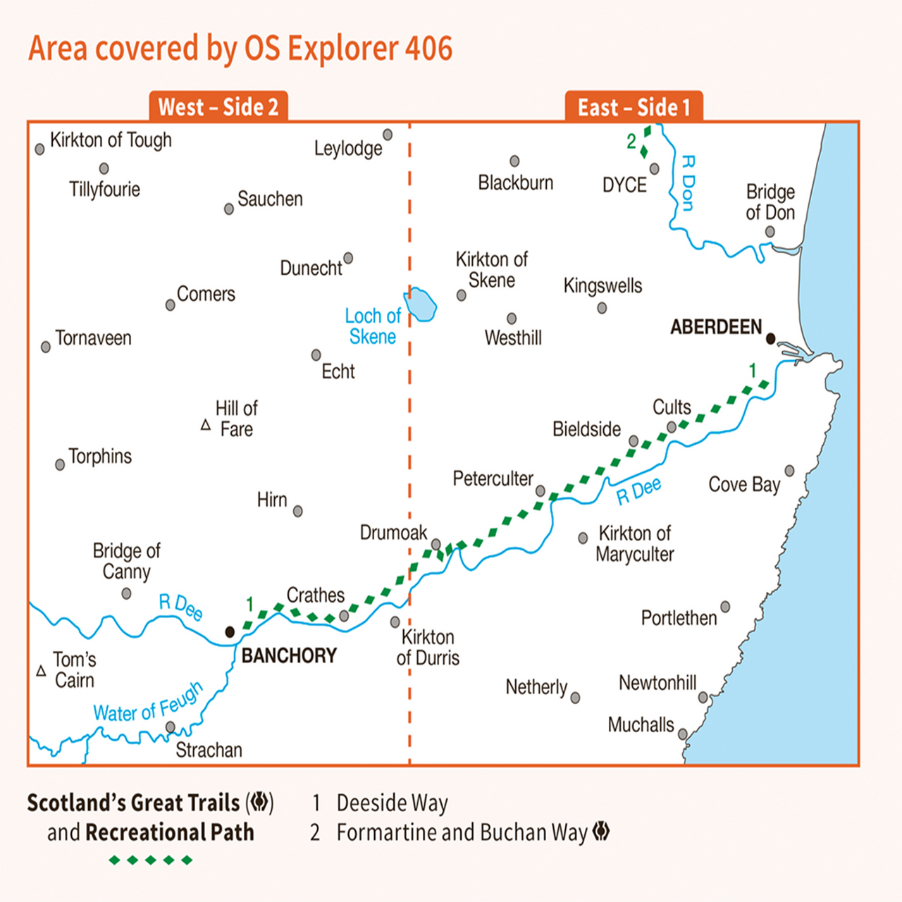 OS Map of Aberdeen and Banchory - Hillgear