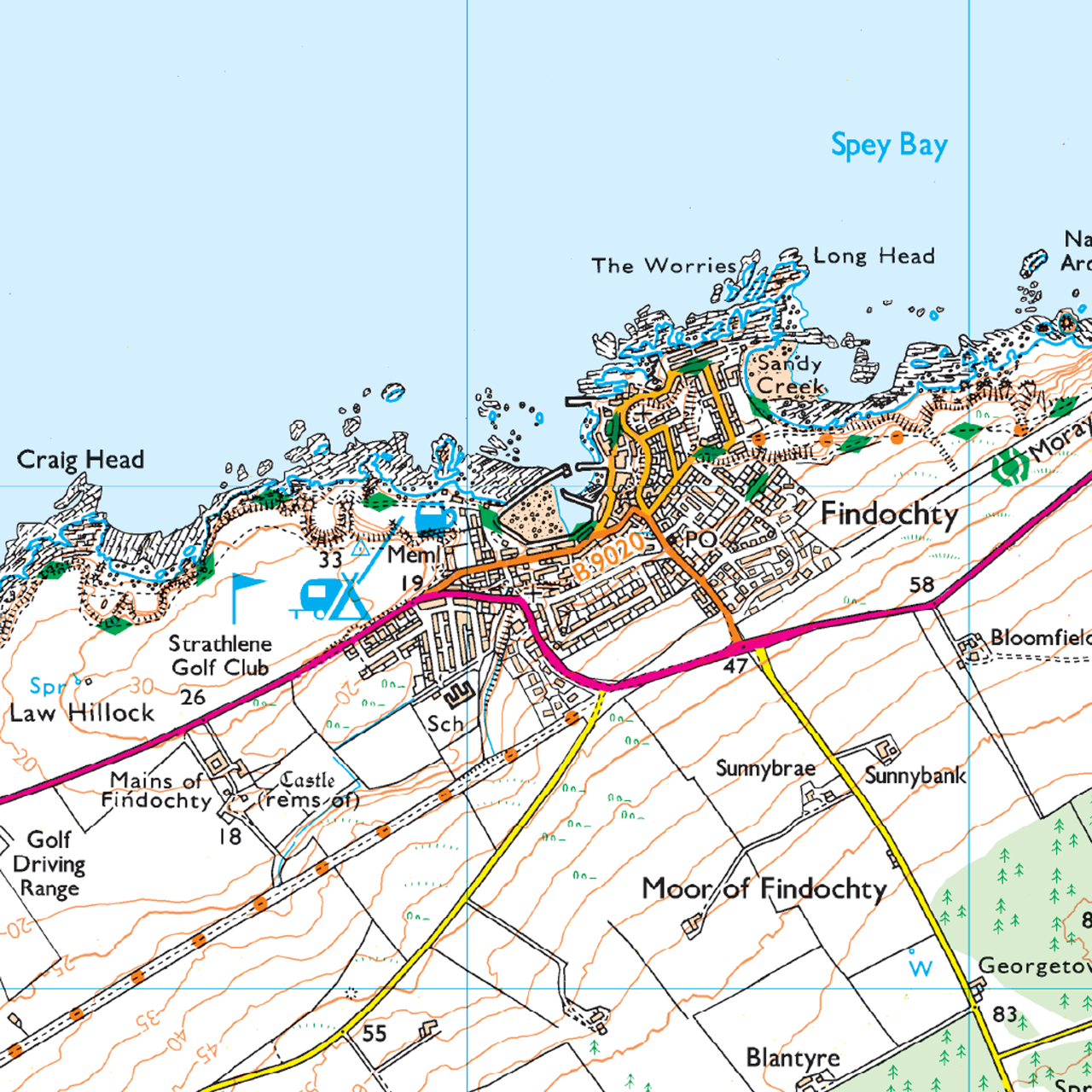 OS Map of Huntly & Cullen - Hillgear