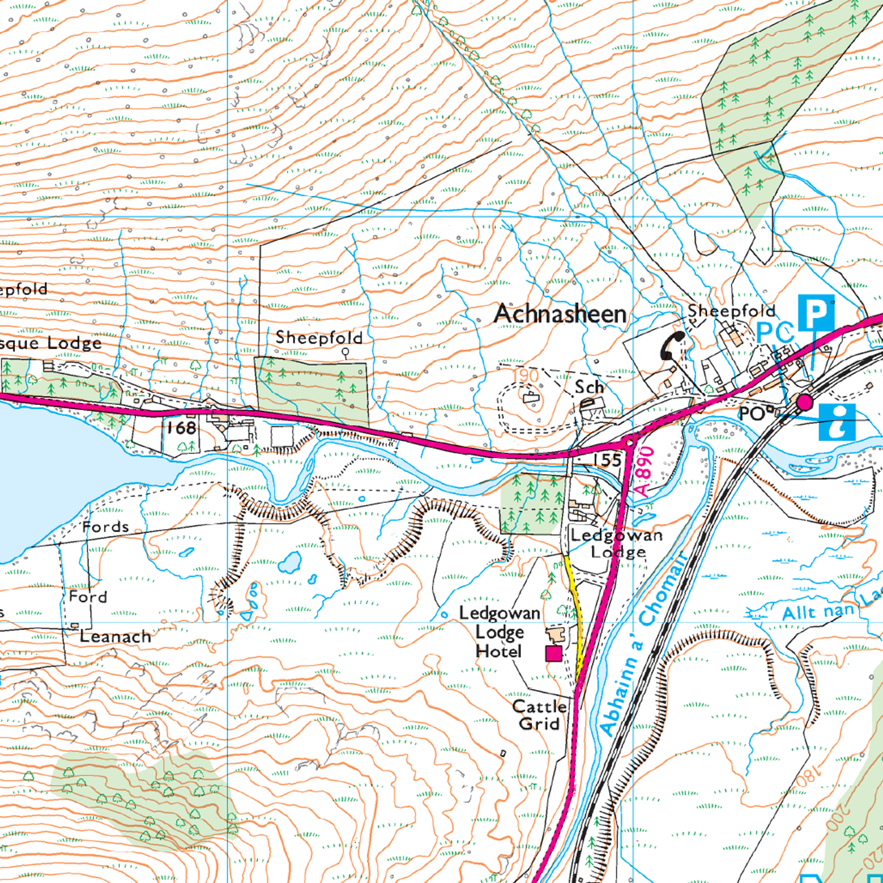 OS Map of An Teallach & Slioch - Hillgear