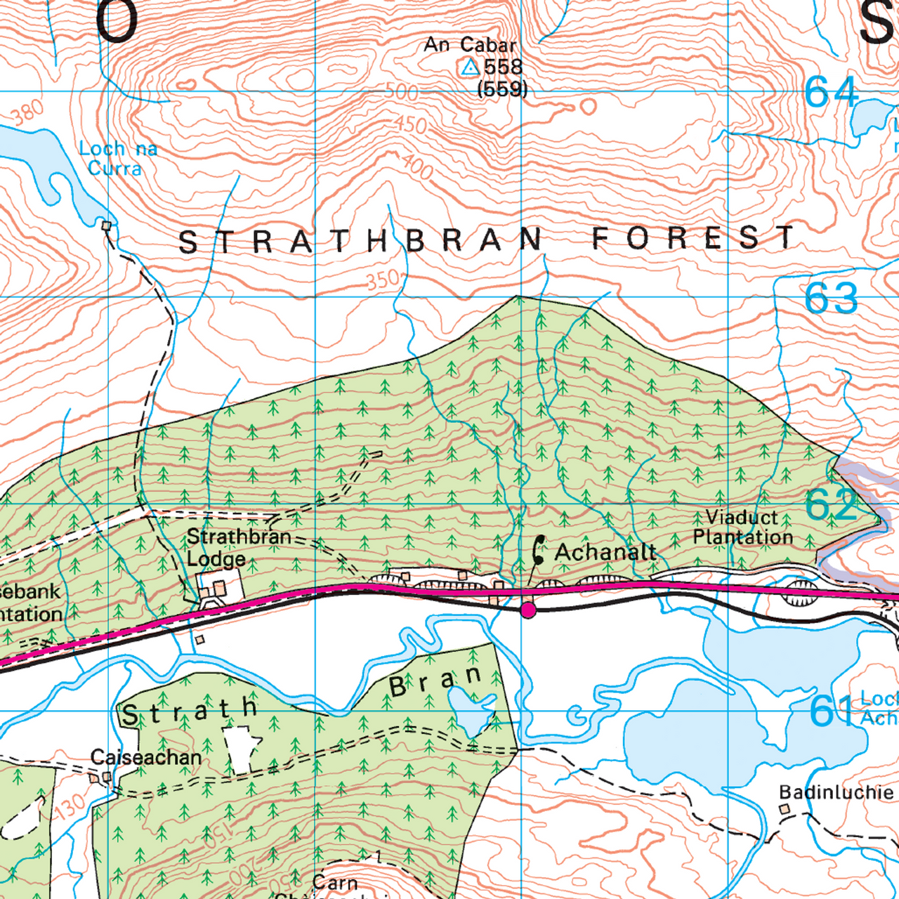 OS Map of Beinn Dearg & Loch Broom - Hillgear