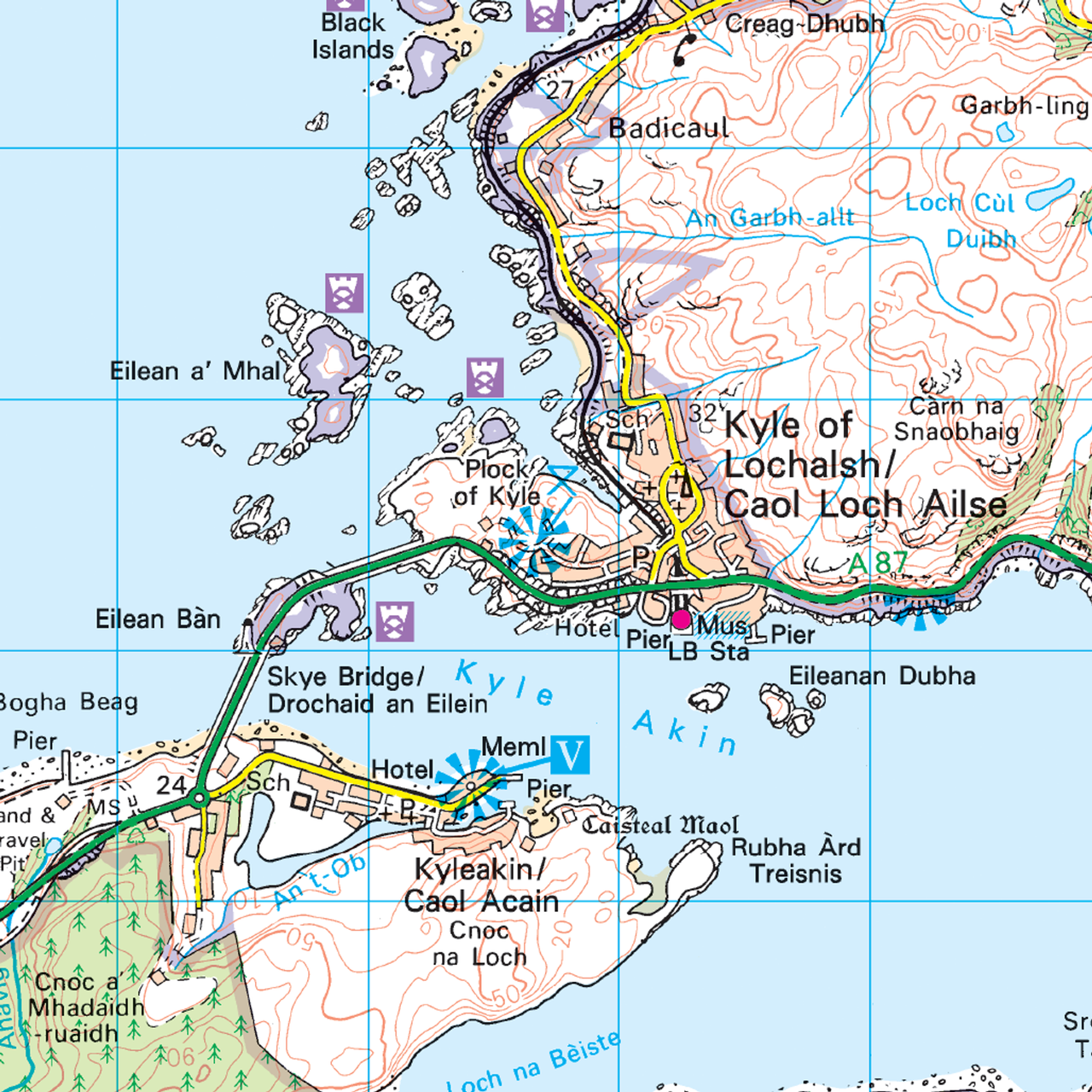 OS Map of Loch Alsh, Glen Shiel & Loch Hourn - Hillgear