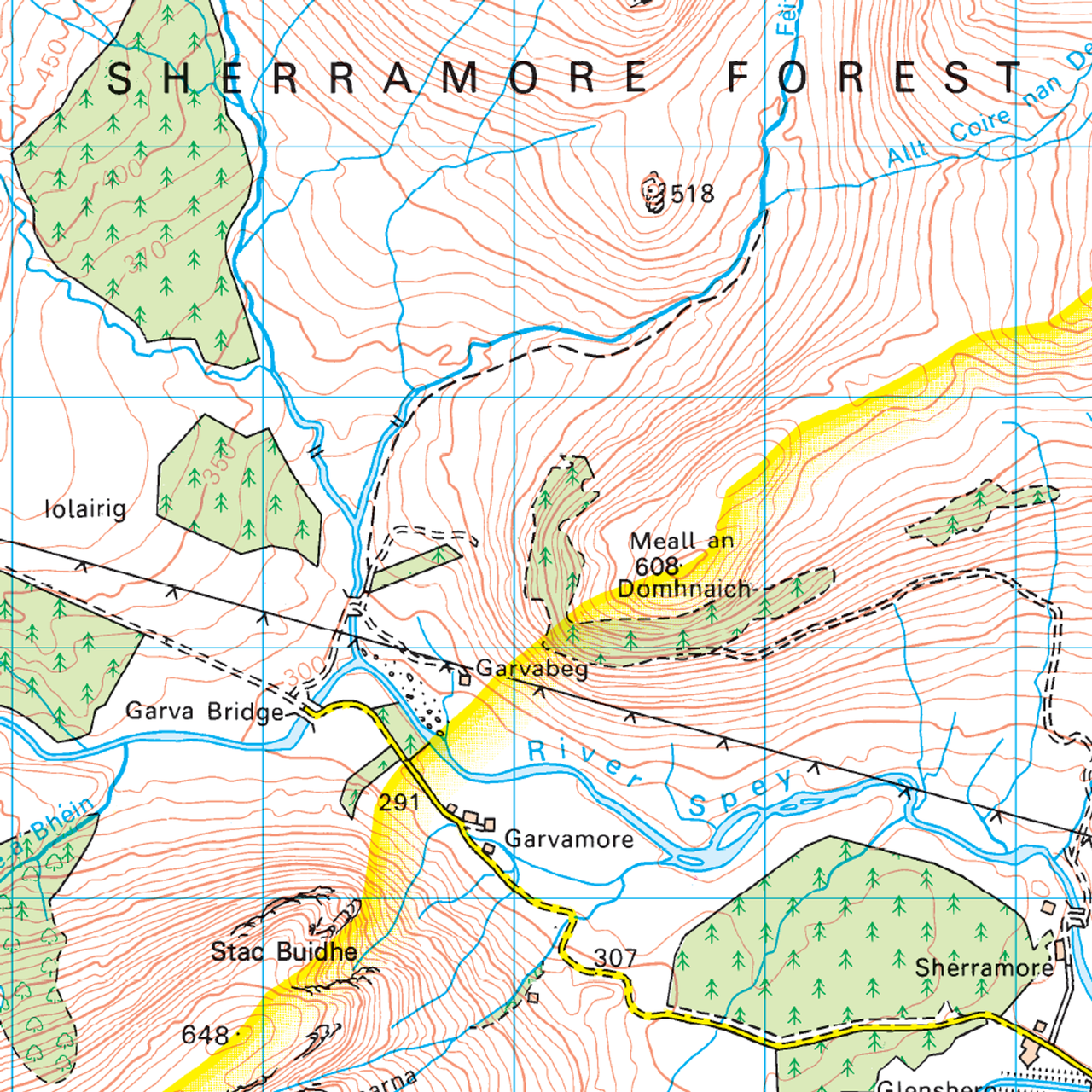 OS Map of Kingussie & Monadhliath Mountains - Hillgear