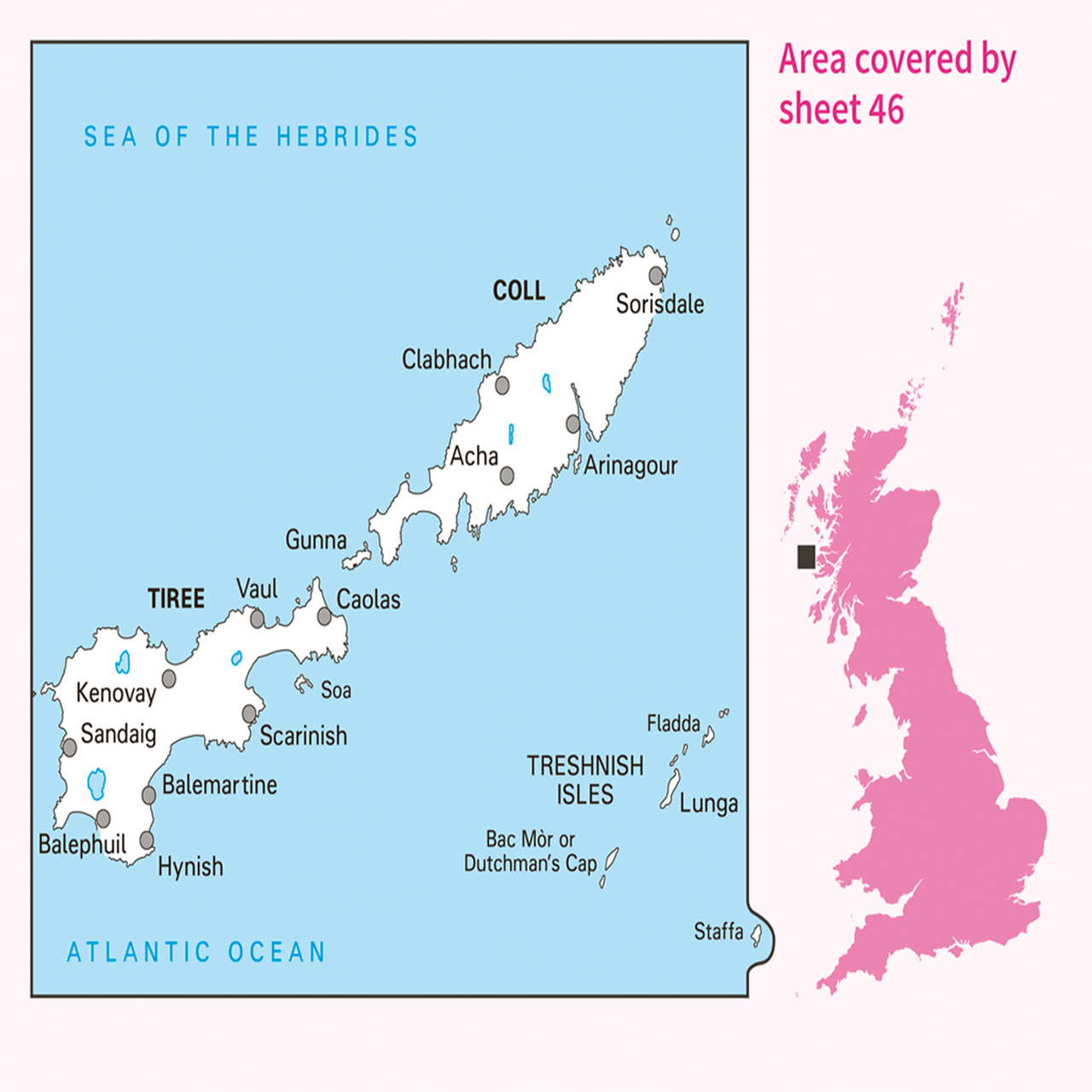 OS Map of Coll & Tiree - Hillgear