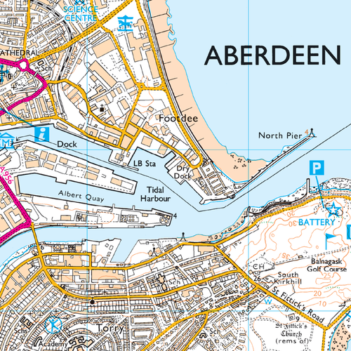 OS Map of Aberdeen and Banchory - Hillgear