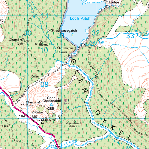 OS Map of Loch Assynt - Hillgear