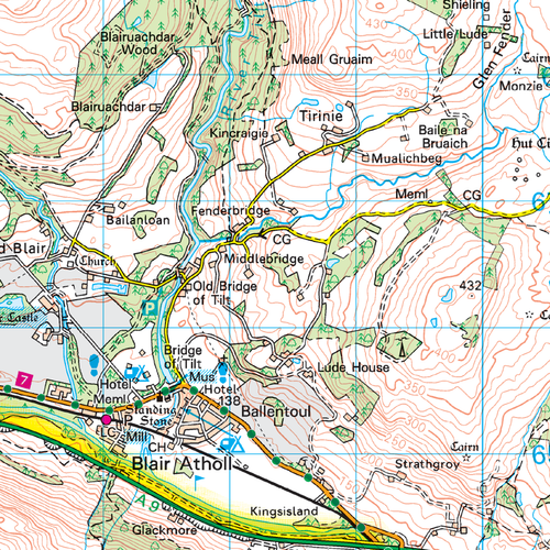 OS Map of Braemar & Blair Atholl - Hillgear