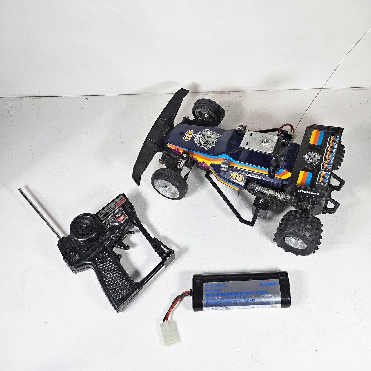 Sears Lobo II Frame Buggy RC Car Navy Body 49 MHz Nikko Mosquito 14088