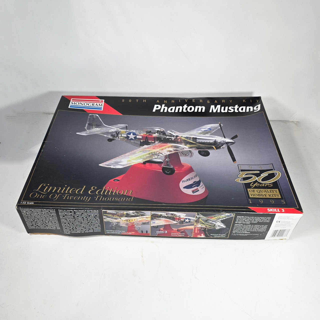 Monogram 50th Anniversary Phantom P-51 Mustang 1:32 Scale Motorized ...