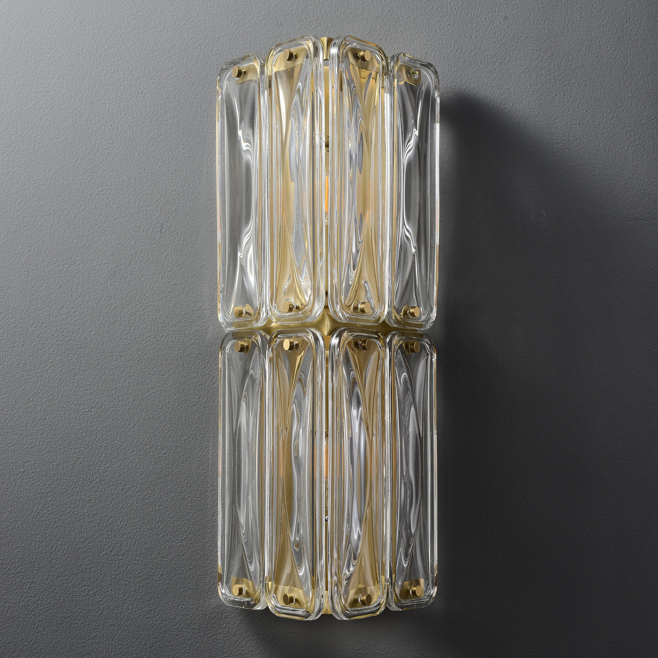 Fluted Glass Double Light Wall Sconce