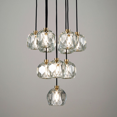 Balle Be Crystal Ball Pendant 10 Lights Brass - JimmyRaiden LLC