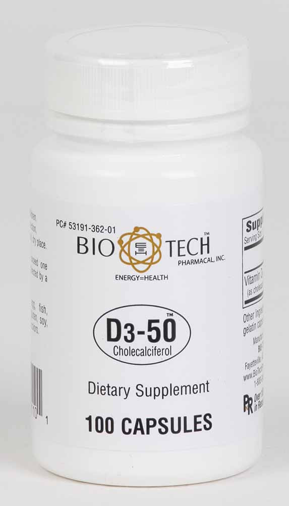 Vitamin D3 50,000 IU, 100 caps - HealthyUStore