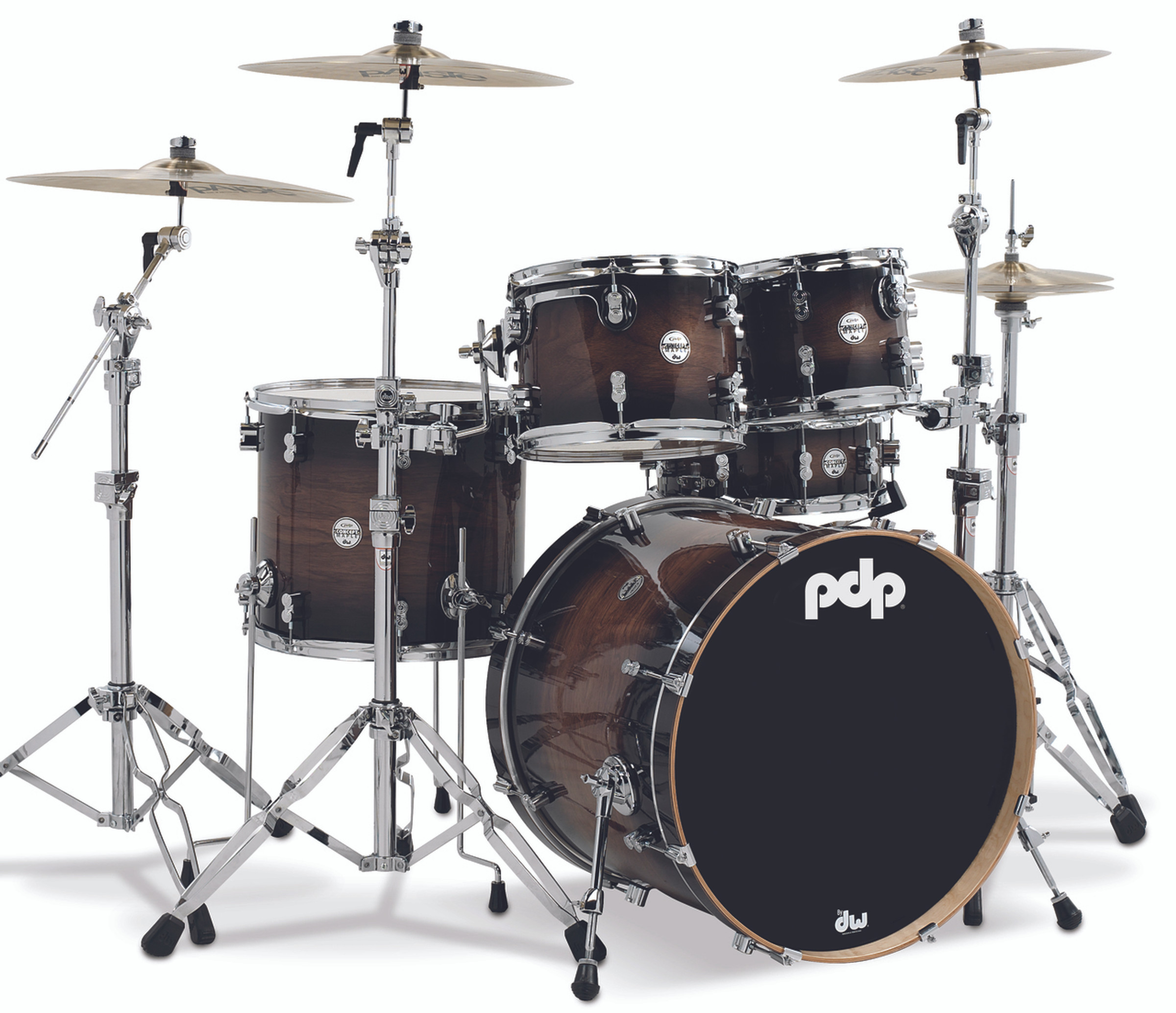 Pdp Concept Exotic Series 5pc Shell Pack Walnut To Charcoal Burst